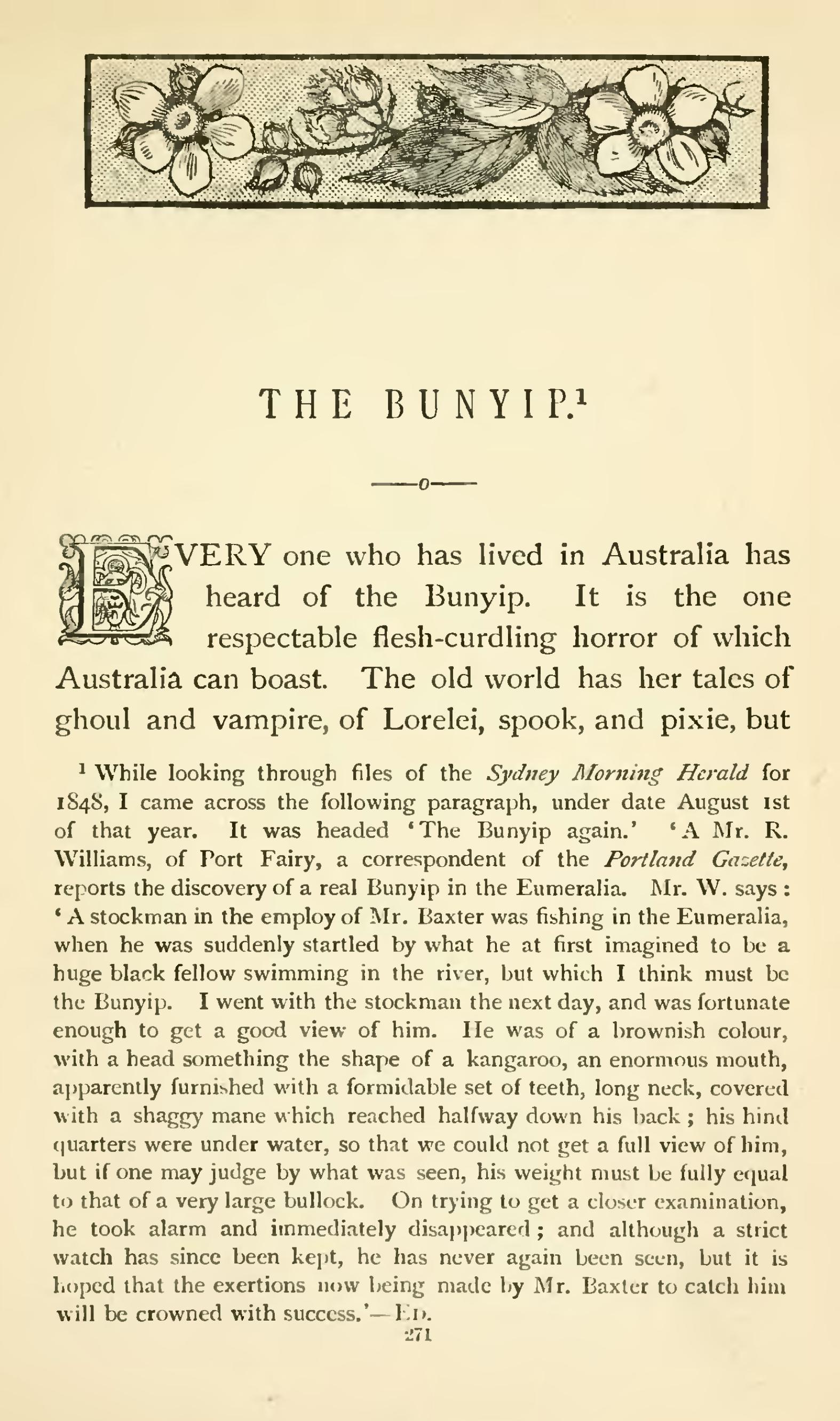 Stories from the Borderland #16: “The Bunyip” by Rosa Praed